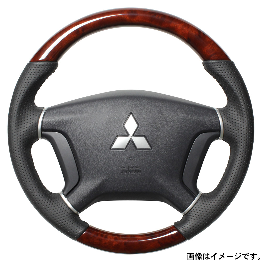 REAL レアル ステアリング オリジナルシリーズ 品番：D5-BRW-BK 適合：デリカD：5 (CV#W：前期) H19.1～H31.2 / パジェロ (V8#W/V9#W) H18.10 ...